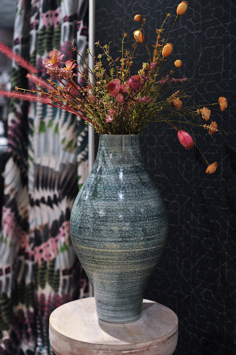Large teal vase – McMillan Interior Designers NI